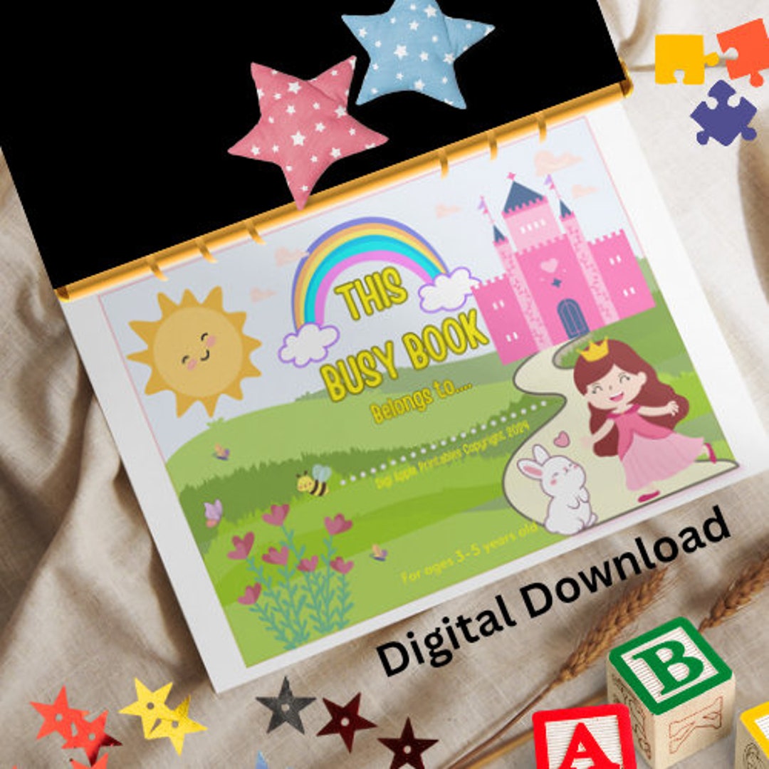 Princess Themed Busy Book, 30 Pages Activity Book, Toy Book, Worksheet ...