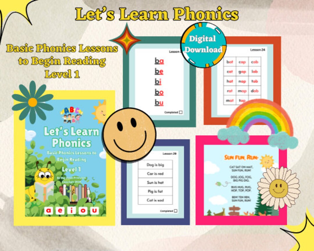 Let's Learn Phonics Basic Phonics Lessons to Begin Reading Level 1 ...