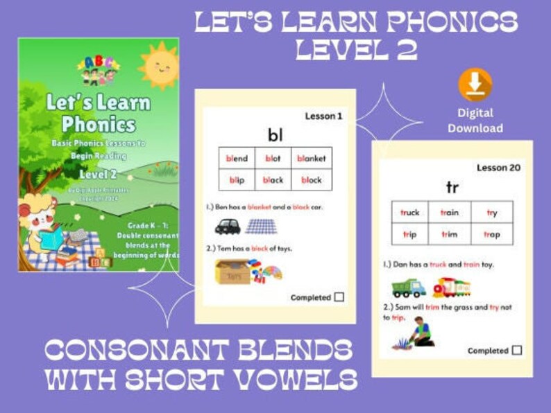 Let's Learn Phonics Basic Phonics Lessons to Begin Reading, Level 2 ...