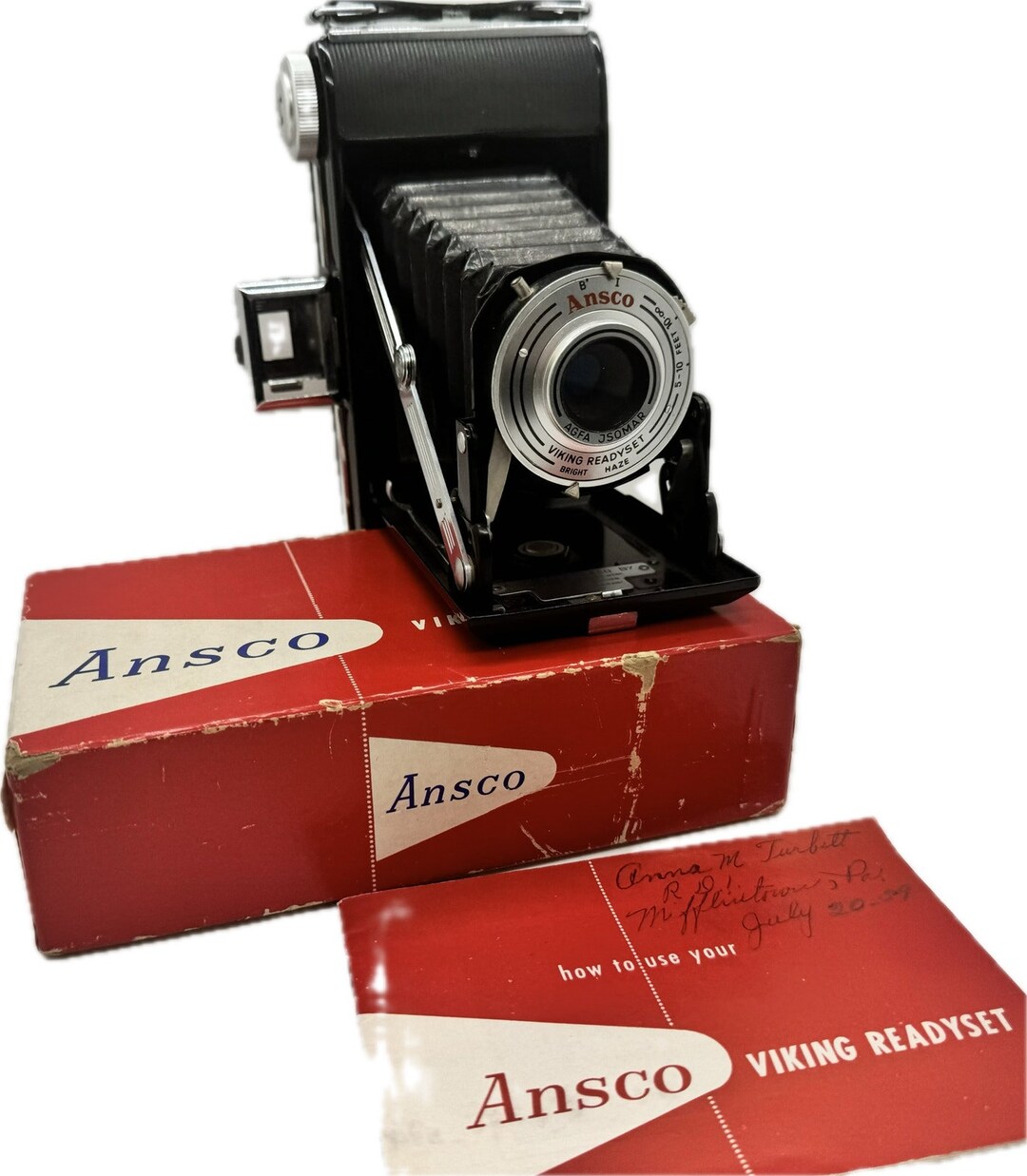Vintage Ansco Viking Readyset Folding Camera JN400 120 Film Flash ...