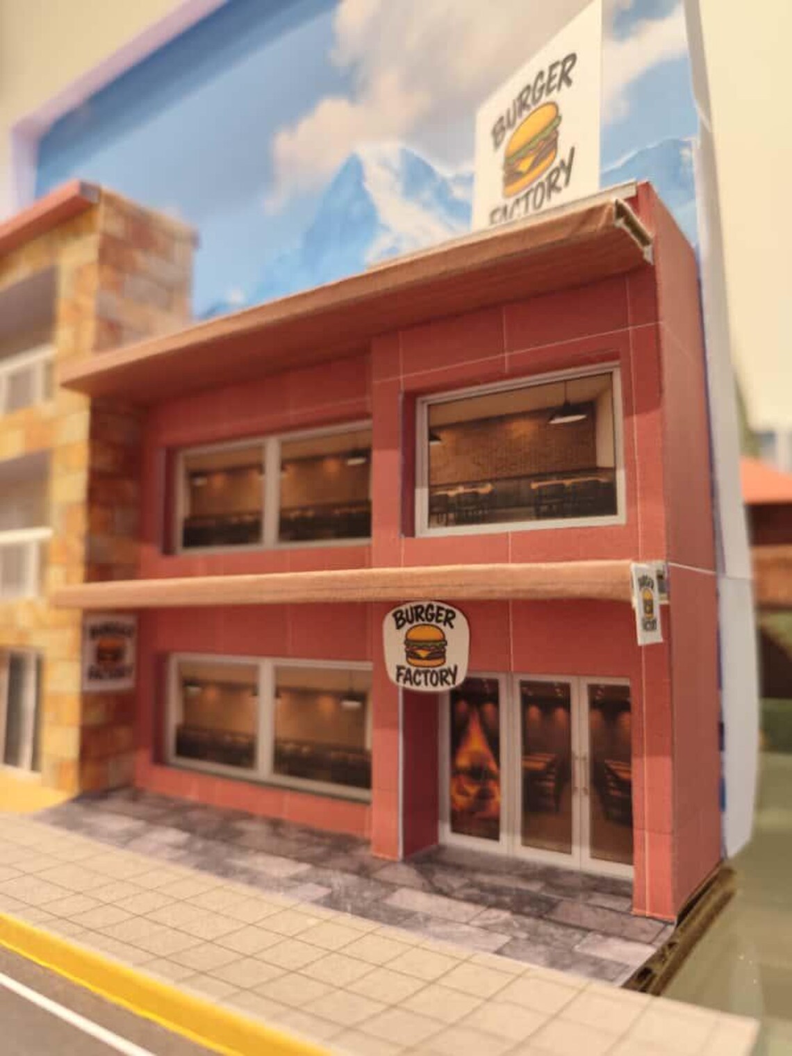 Building + Burger Shop - Urban - Papercraft Diorama 1:64 (digital PDF ...