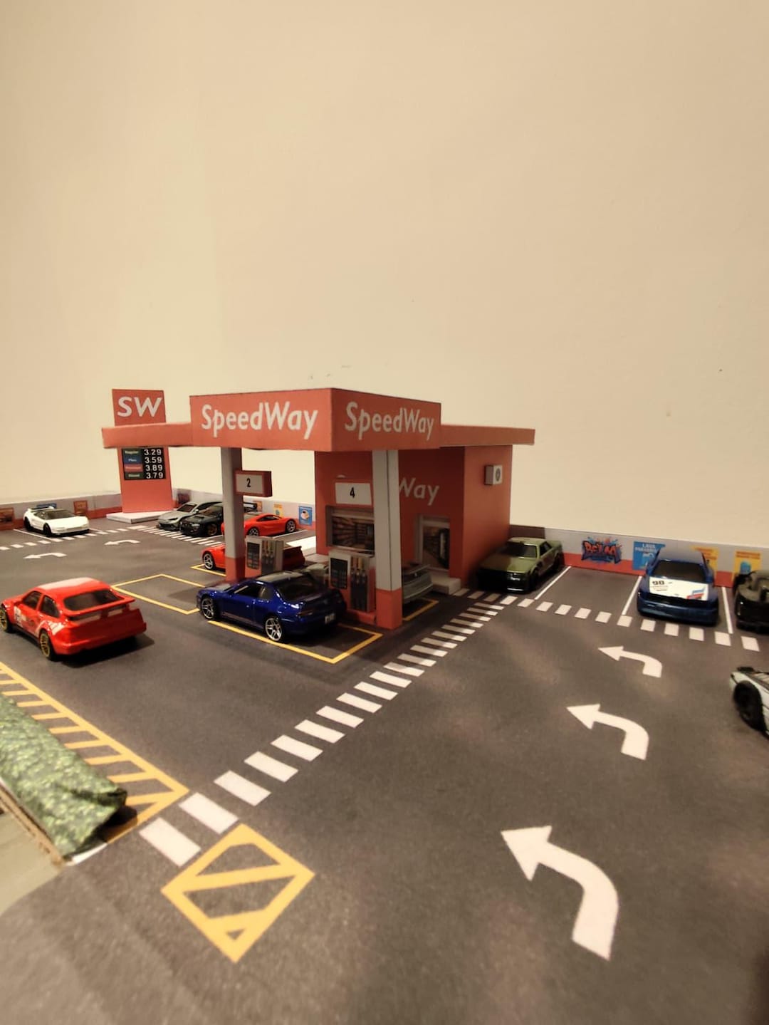 Speedway Gas Station – Papercraft Diorama 1:64 Scale Printable Assembly ...