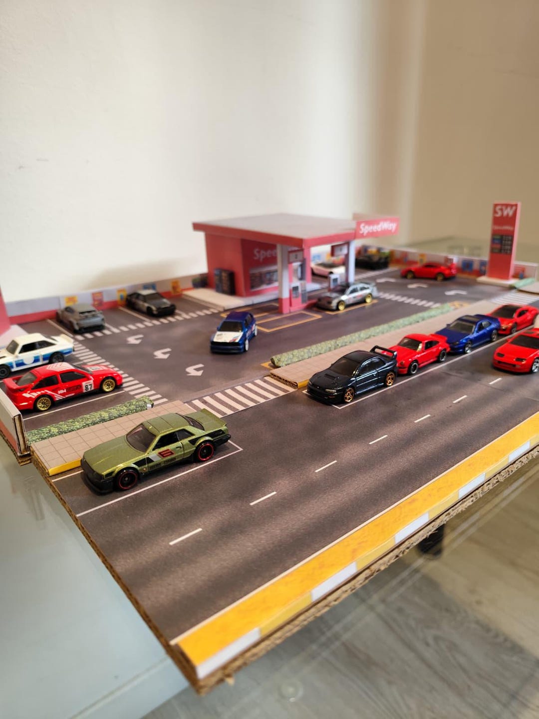 Gas Station With Speedway Street – Papercraft Diorama 1:64 Scale ...