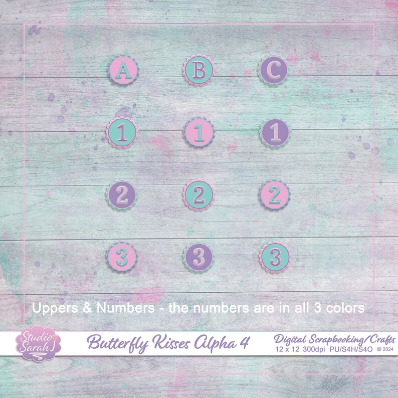 Butterfly Kisses Digital Alphas Kit for Scrapping, Card Making, Junk ...