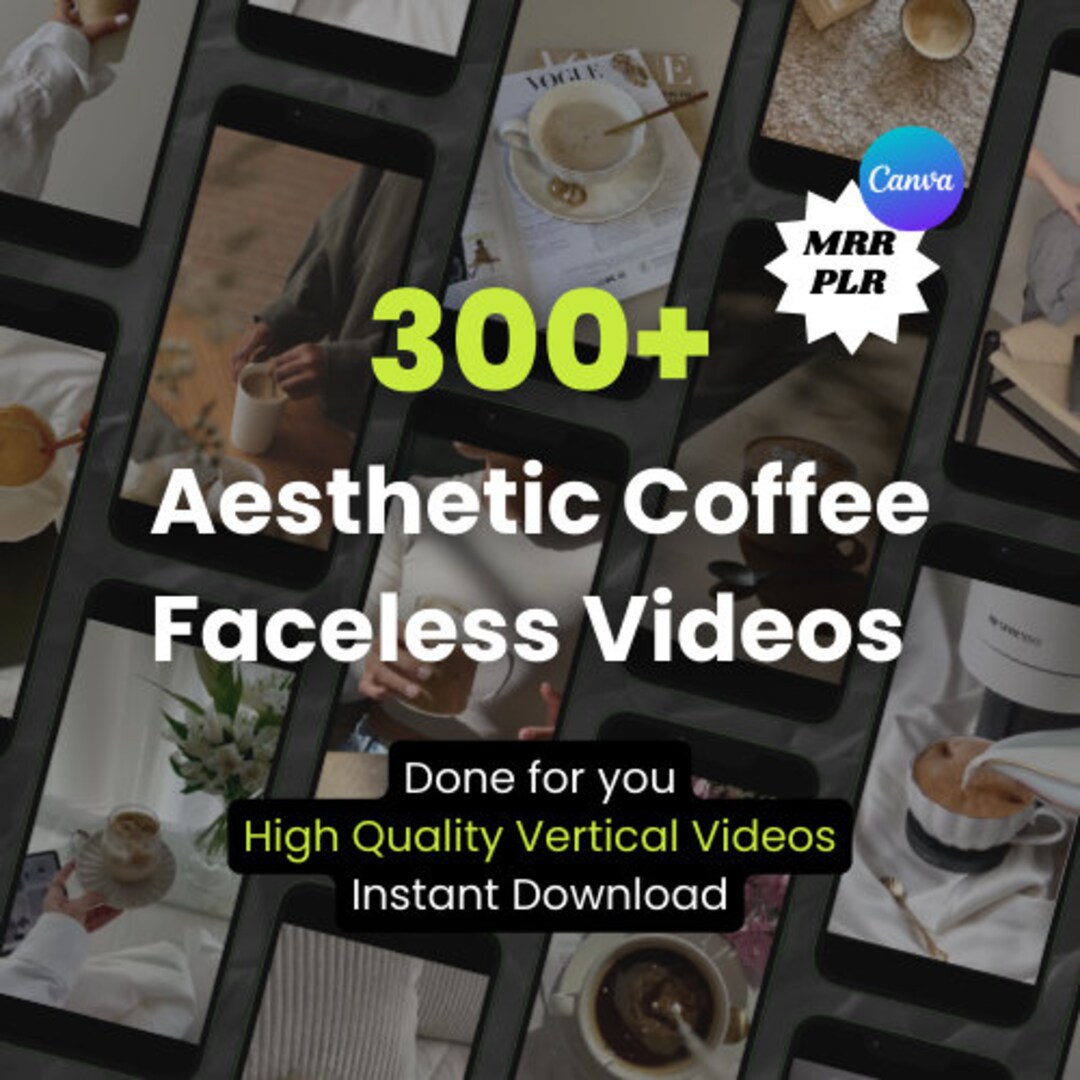 Faceless Aesthetic Coffee Reels MRR & PLR | Vertical Videos for ...