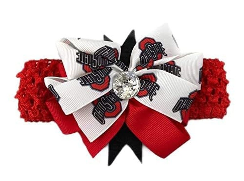 Ohio State Baby Girl Boutique Bow Crocheted Headband - Etsy