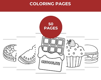 Large Food Printable Coloring Sheets Easy and Bold Craft Cut Outs - Etsy UK
