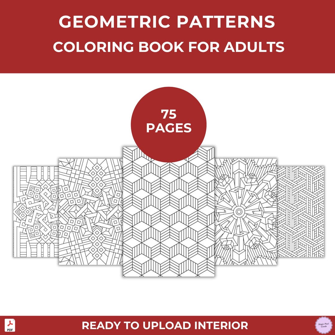 Bold and Easy Pattern Coloring Pages for Adults, Mindful, Geometric ...