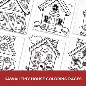 Cute Kawaii Tiny House Coloring Page, Coloring Pages for Adults, Kids ...