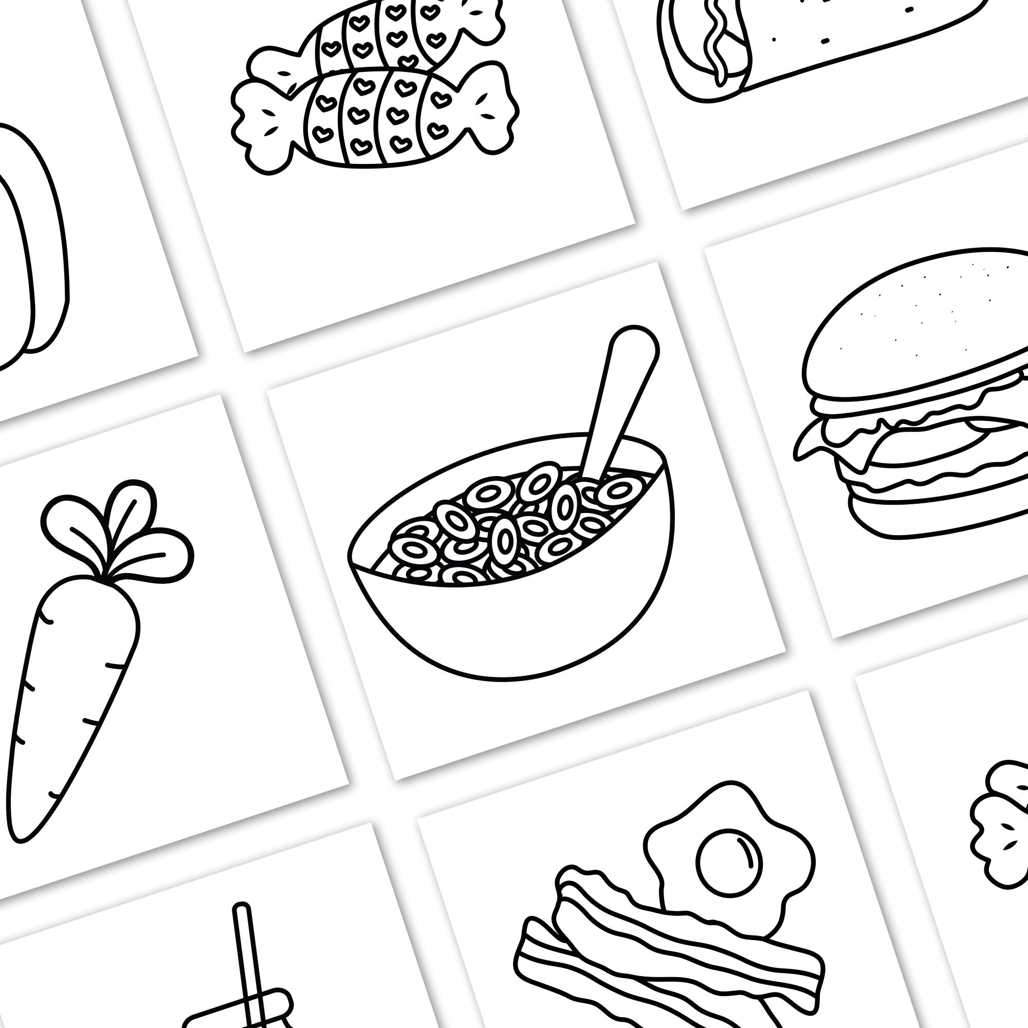 Food and Snacks Bold and Easy Coloring - Etsy