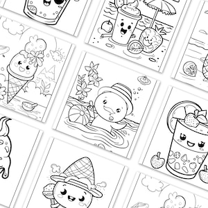 Cute Kawaii Summer Coloring Pages, 150 Designs (digital Download) - Etsy