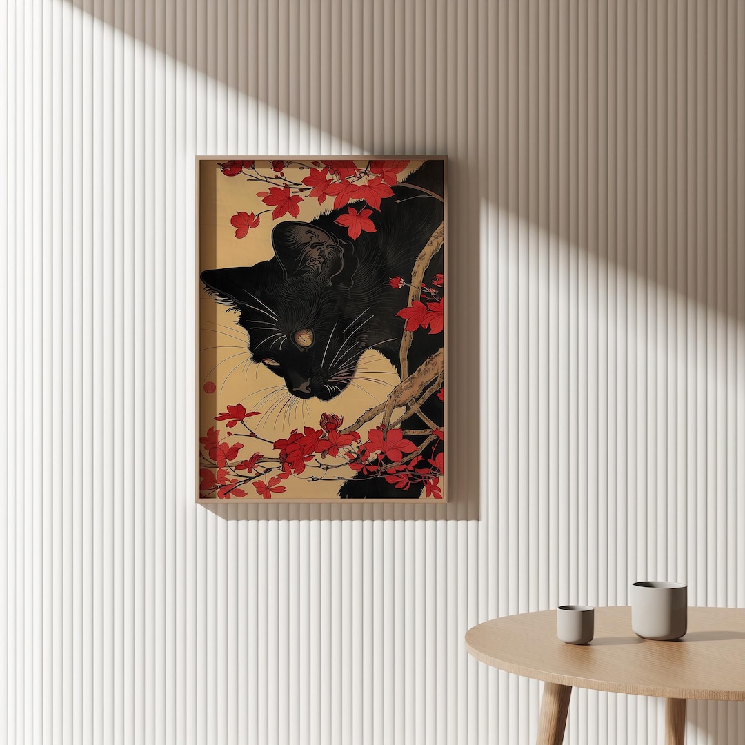Japanese Cat Poster, Ukiyo-e Art, Cat Gifts, Japanese Woodblock, Cat ...