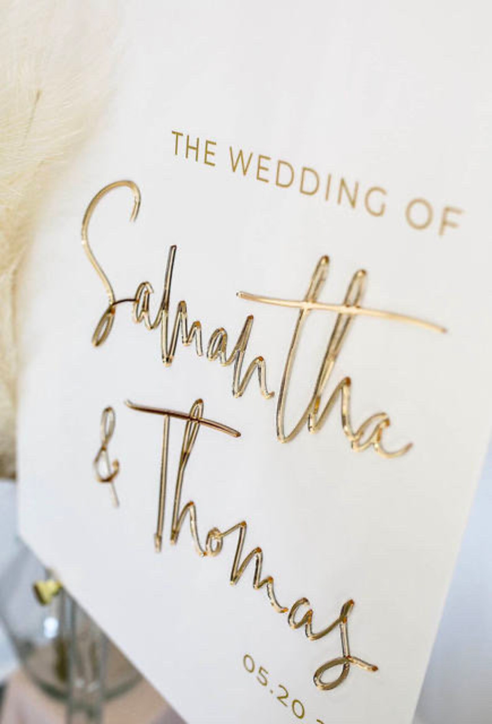 Custom Wedding Acrylic Sign | Welcome Sign With 3D Names | Custom ...