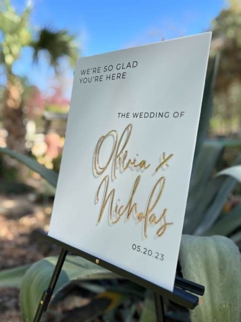 Custom Wedding Acrylic Sign | Welcome Sign With 3D Names | Custom ...