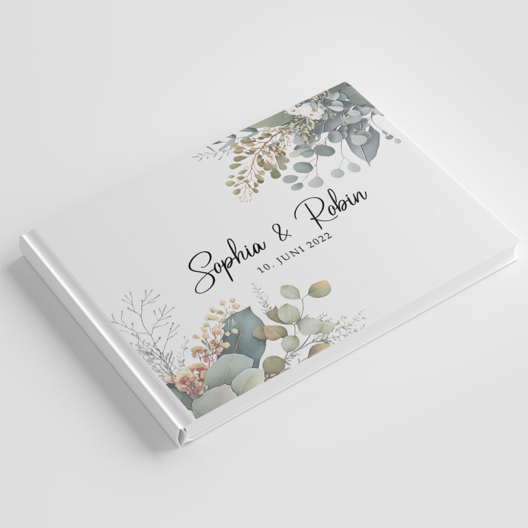 Custom Wedding White Guest Book | Simple Guest Book | Elegant Wedding ...