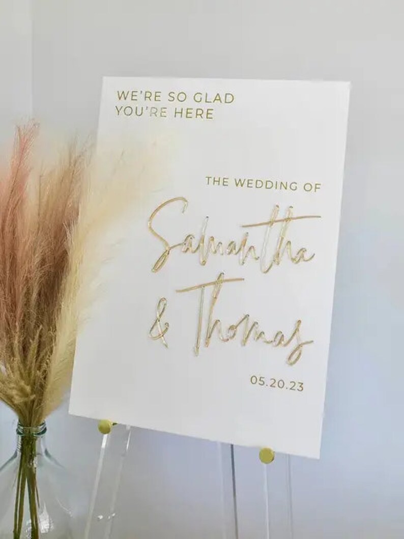 Custom Wedding Acrylic Sign | Welcome Sign With 3D Names | Custom ...