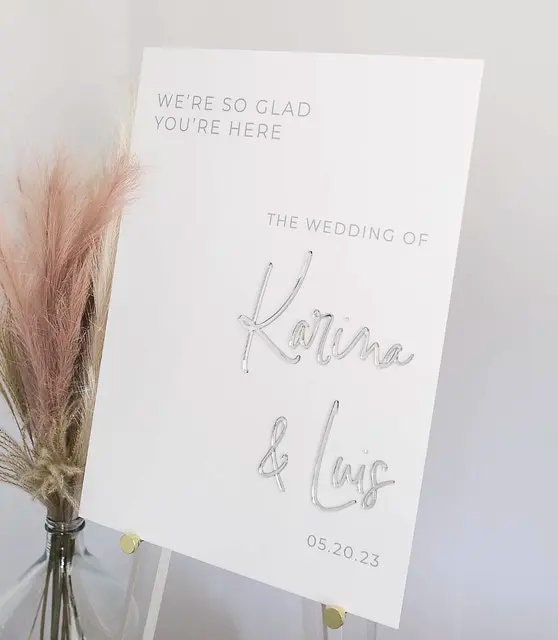 Custom Wedding Acrylic Sign | Welcome Sign With 3D Names | Custom ...