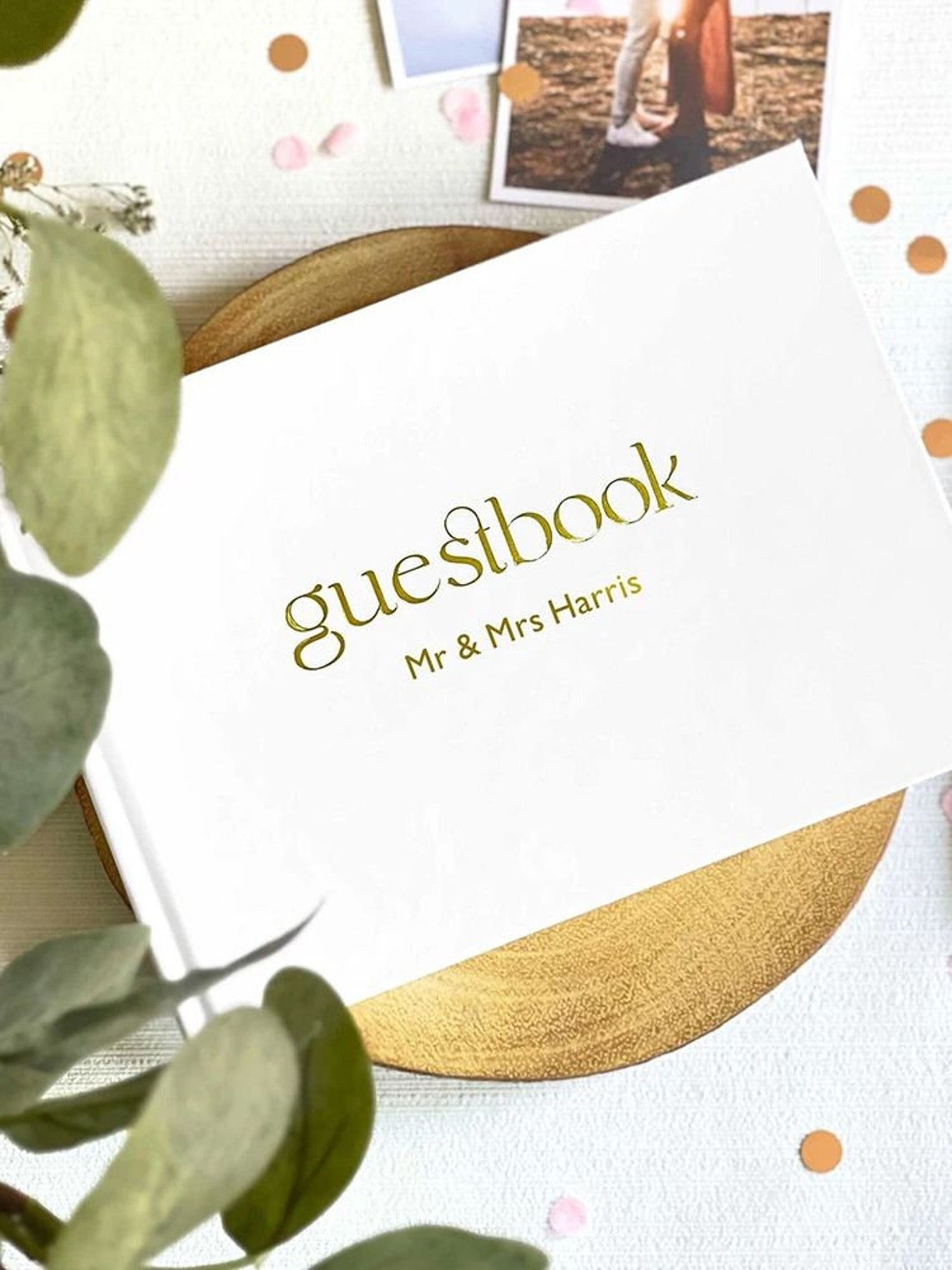 Custom Wedding White Guest Book Simple Guest Book Elegant Wedding ...