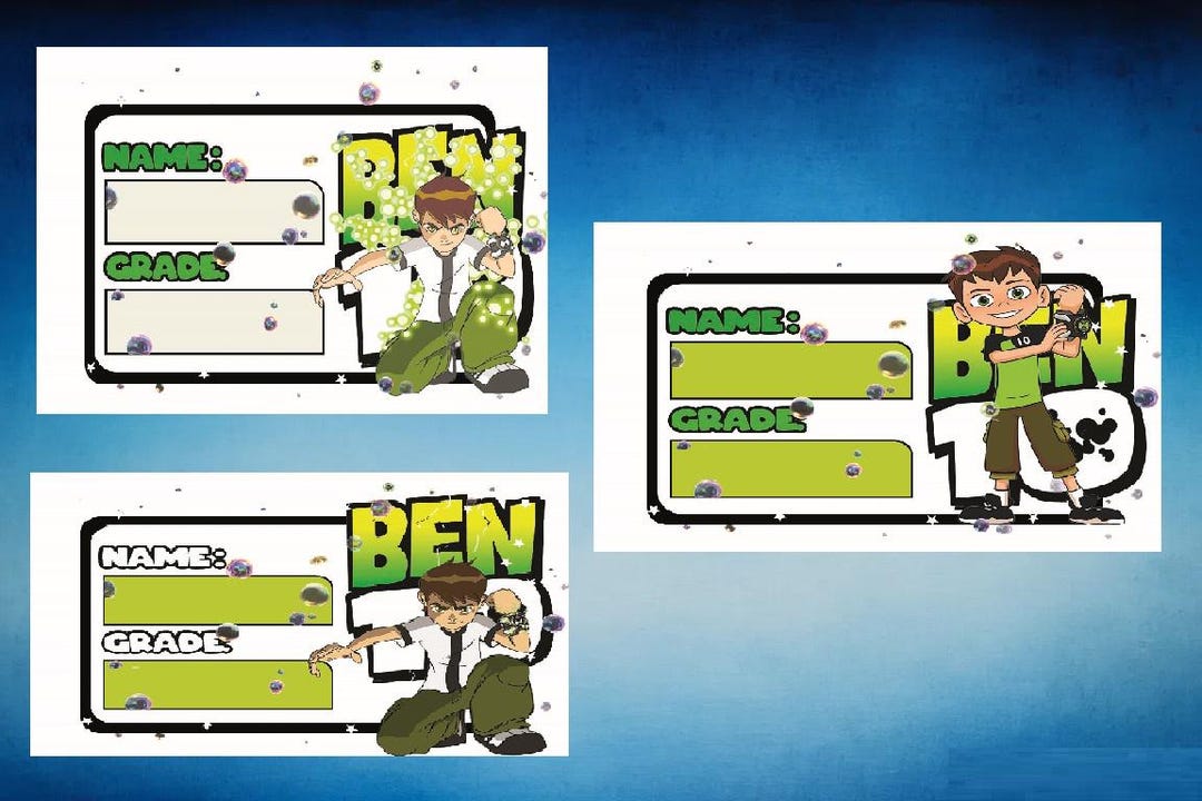 Name Sticker Ben10 Design - Etsy