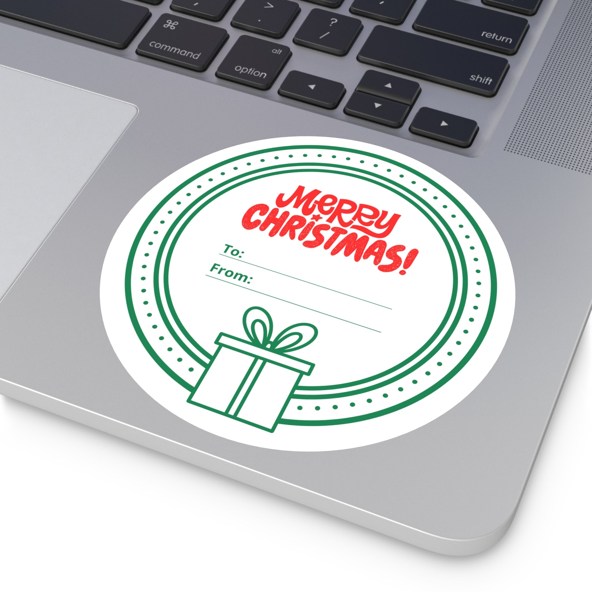 Christmas Gift Tag Stickers Round Stickers, Christmas Decor, Packaging ...