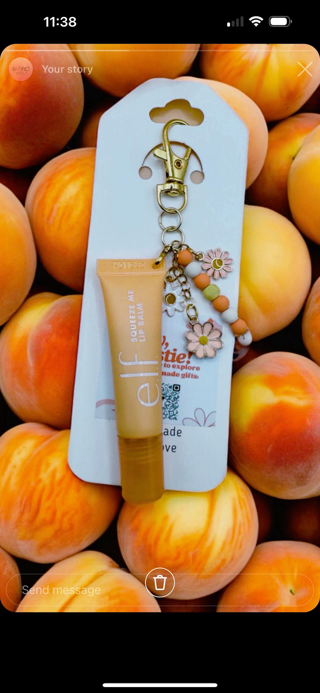 ELF Peach Lip Balm With Charms and Name Personalization - Etsy