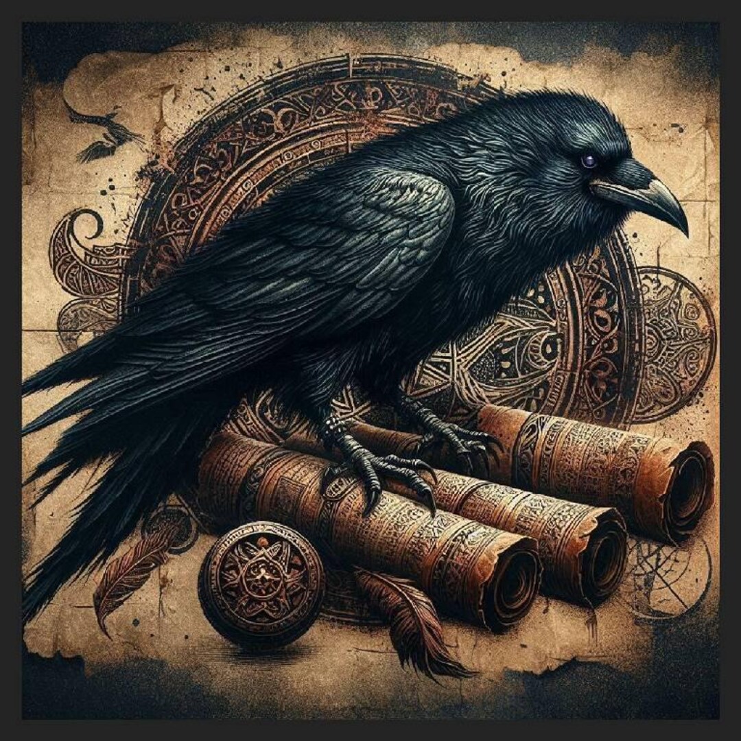 3190. Alchemy Wise Raven Fabric Swatch: Organic Cotton Sateen Crazy ...