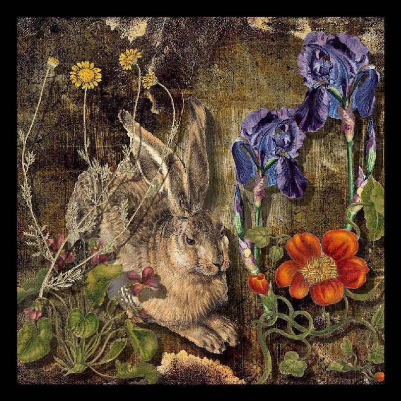 125V. Rabbit Forest Lore Velvet Swatch: Crazy Quilt Fabric (8x8 Inches ...