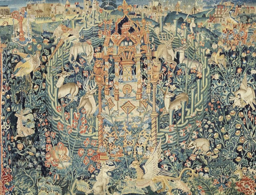 73x. Tudor Beasts Cotton Sateen Fabric FQ: Medieval Tapestry Quilt ...