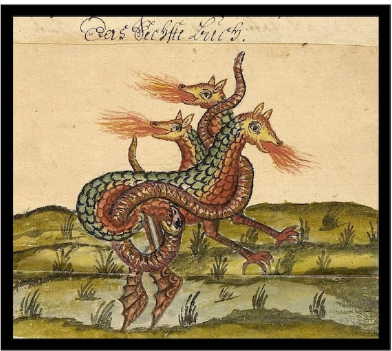 201. Mystical Beasts Fabric Swatch There Be Dragons Yellow - Etsy