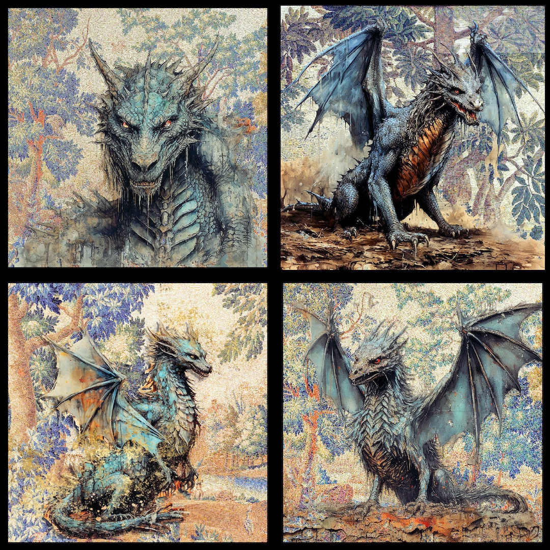 78yy. Dragon Fabric Panel: Organic Cotton Sateen Crazy Quilt (12x12 ...