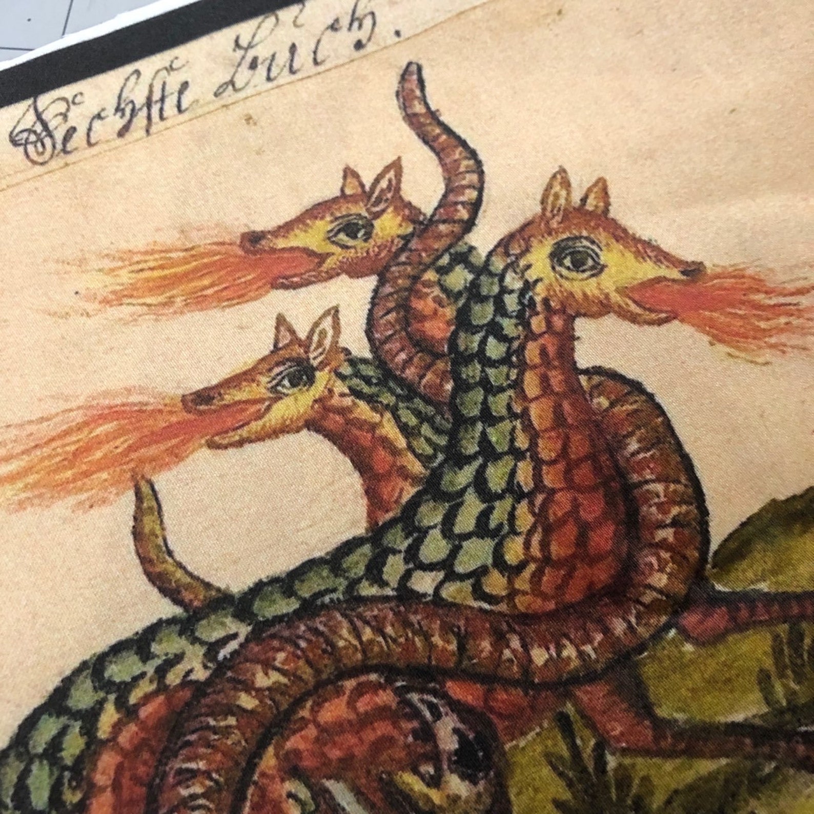 201. Mystical Beasts Fabric Swatch There Be Dragons Yellow - Etsy