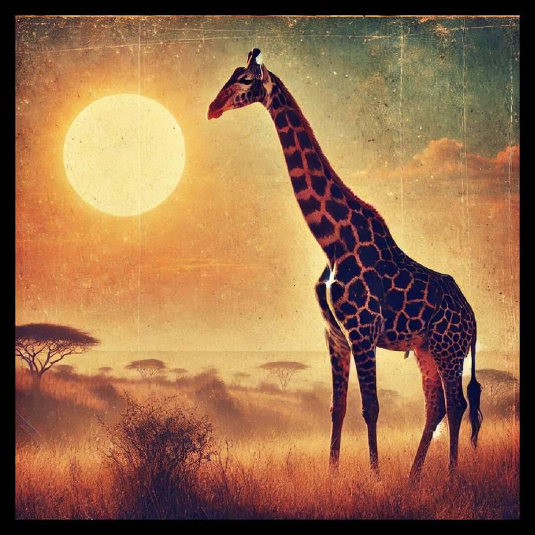 S7. Giraffe Fabric Swatch: Grunge Safari Organic Cotton Sateen (8x8 ...