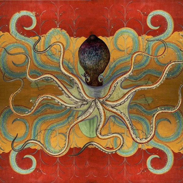 Octopus Print Fabric - Etsy