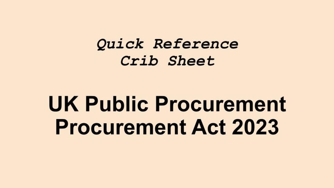 UK Public Procurement Crib Sheet (procurement Act 2023) - Etsy