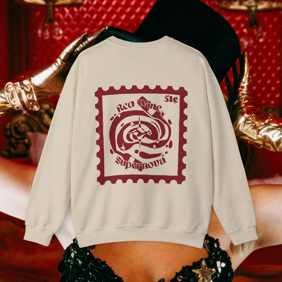 Chappell Roan Red Wine Supernova Crewneck Sweatshirt Longsleeve Stamp ...