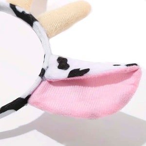 Cow Print Headband, Cute Cow Headband, Costume Cow Ears and Horns, Farm ...