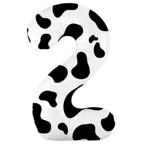 Number 2 Balloon, 2 Cow Print Balloon, Farm Theme Birthday, Moo I'm Two ...