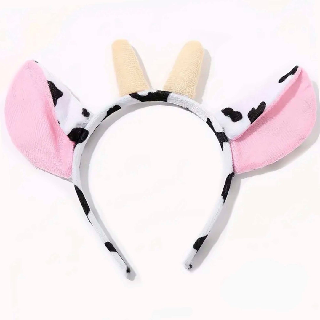 Cow Print Headband, Cute Cow Headband, Costume Cow Ears and Horns, Farm ...