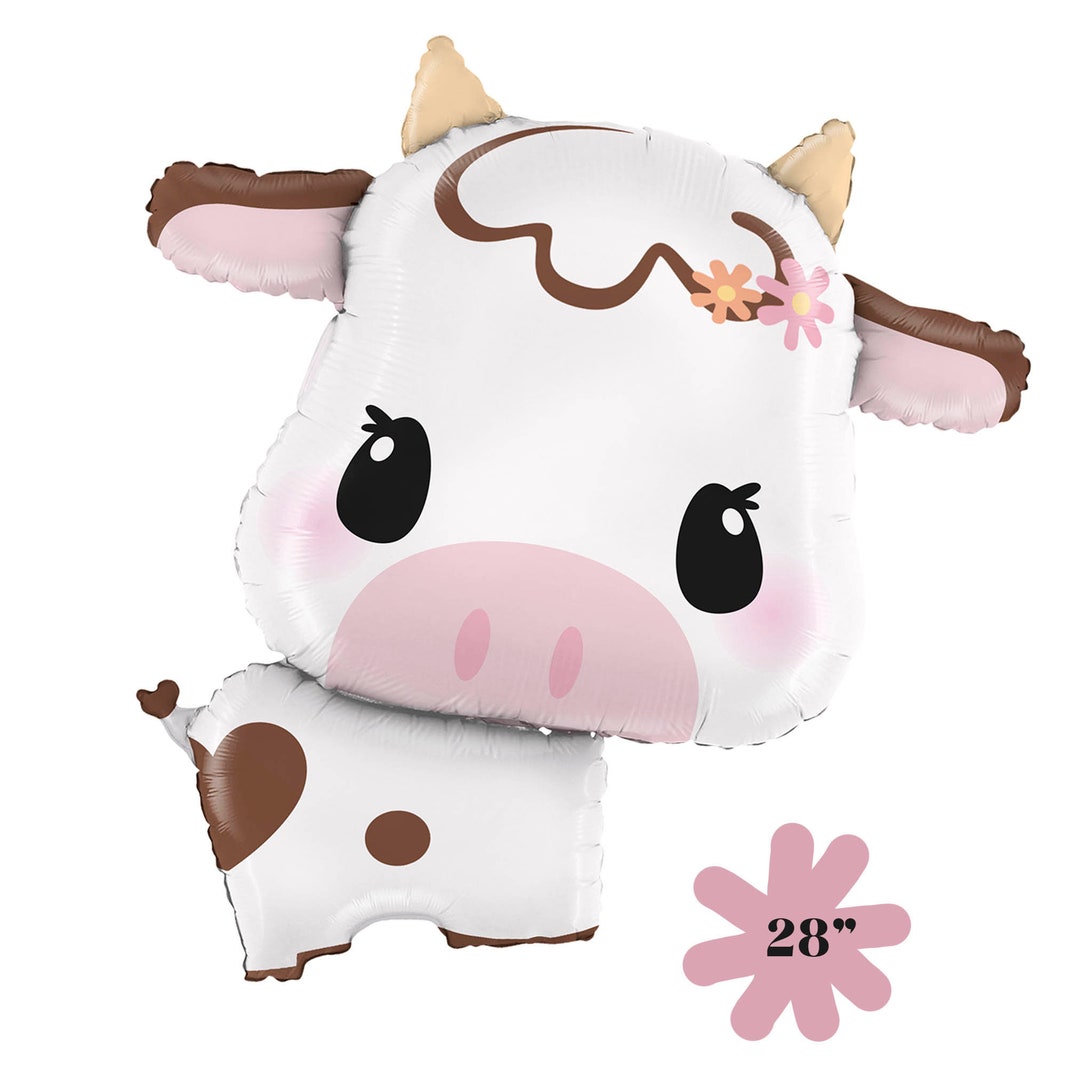 Cow Balloon, Farm Animal Birthday Theme, Barnyard Party Decor, Moo I'm ...