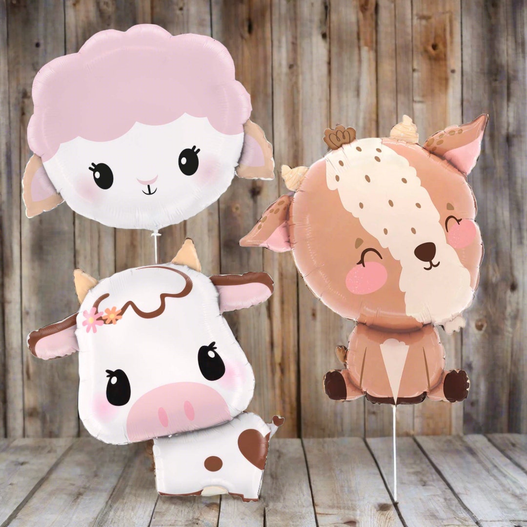 Farm Animal Balloons, Farm Barnyard Birthday Party, Goat Cow Sheep ...