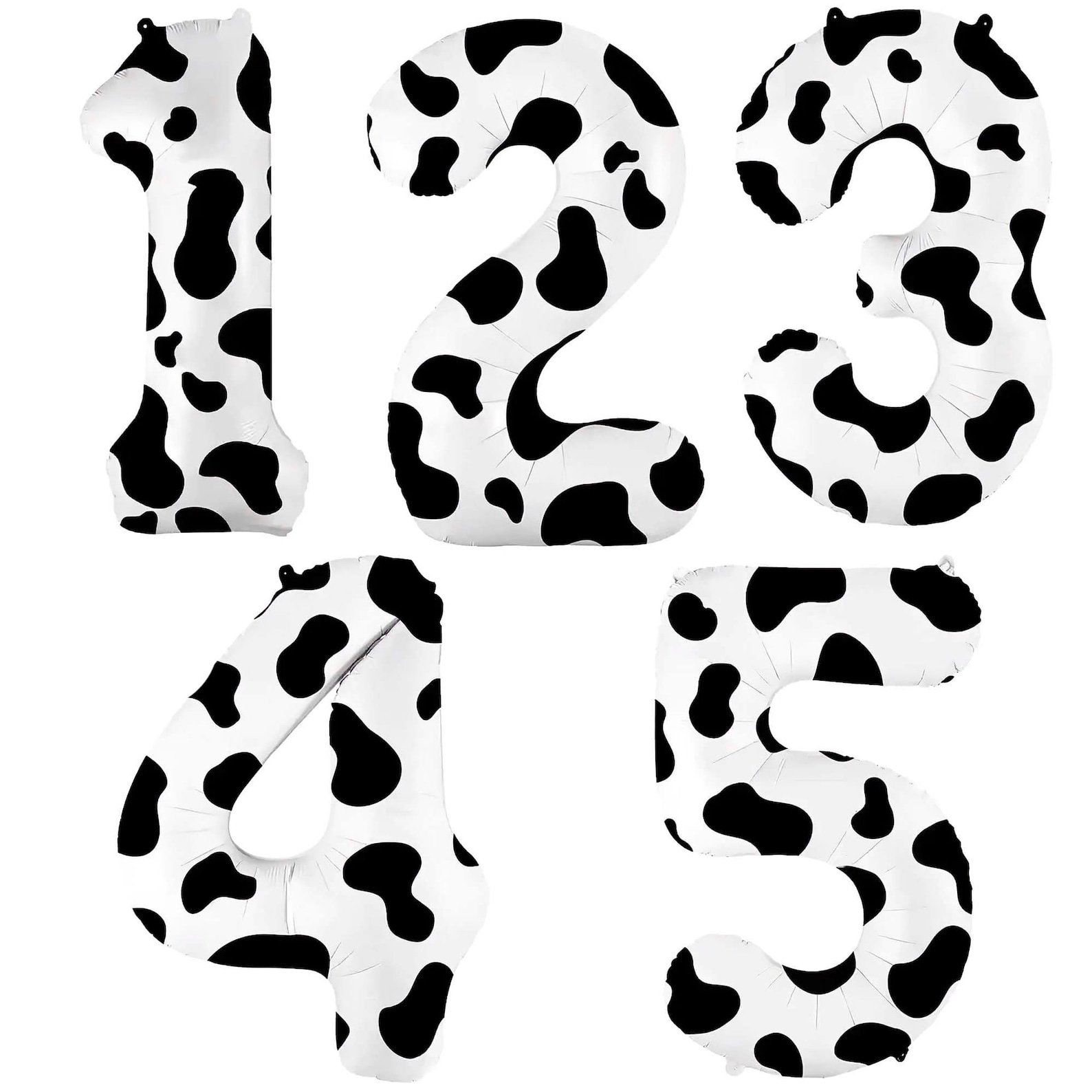 Cow Print Number Balloons, Farm Birthday Decorations, Barnyard Party ...