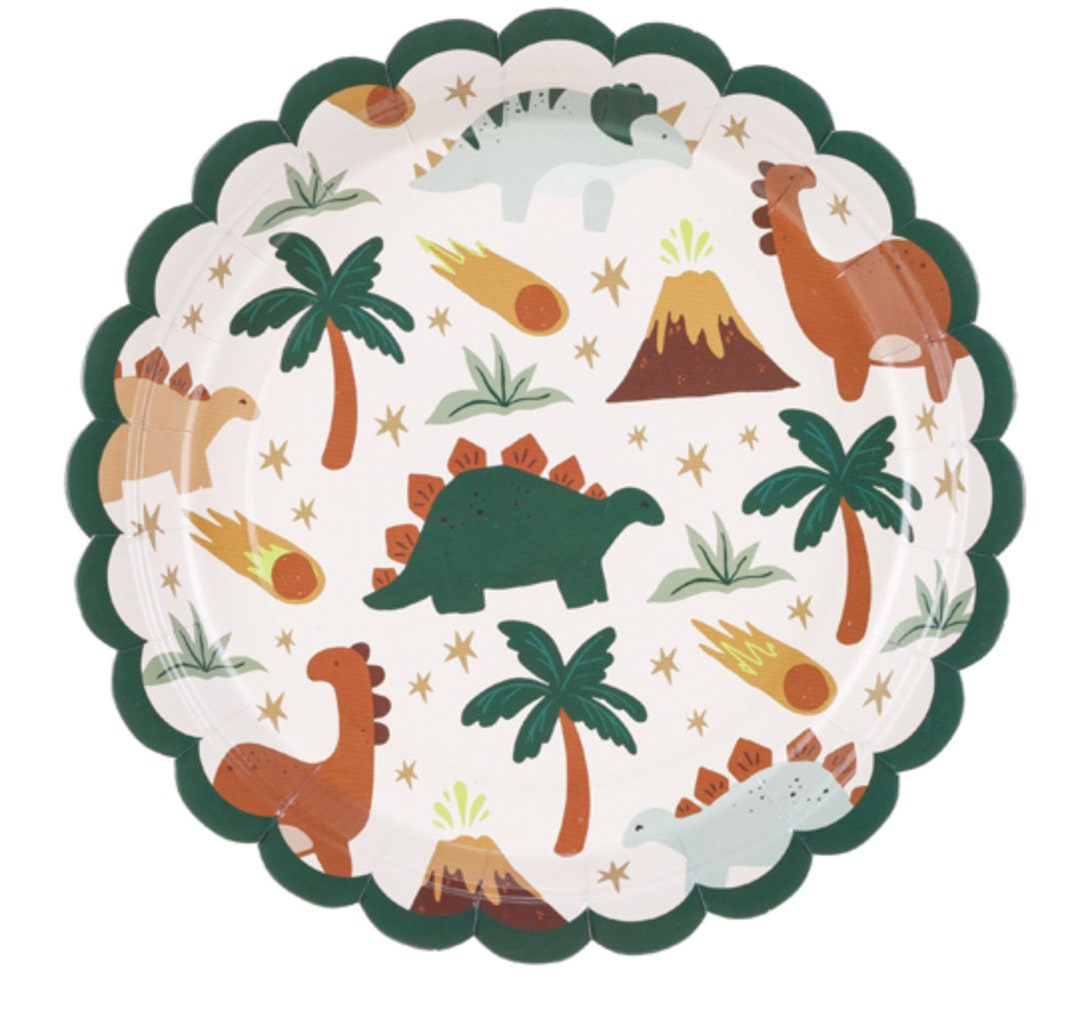 Dinosaur Party Plates, Dinosaur Plates, T REX Party Theme Tableware ...