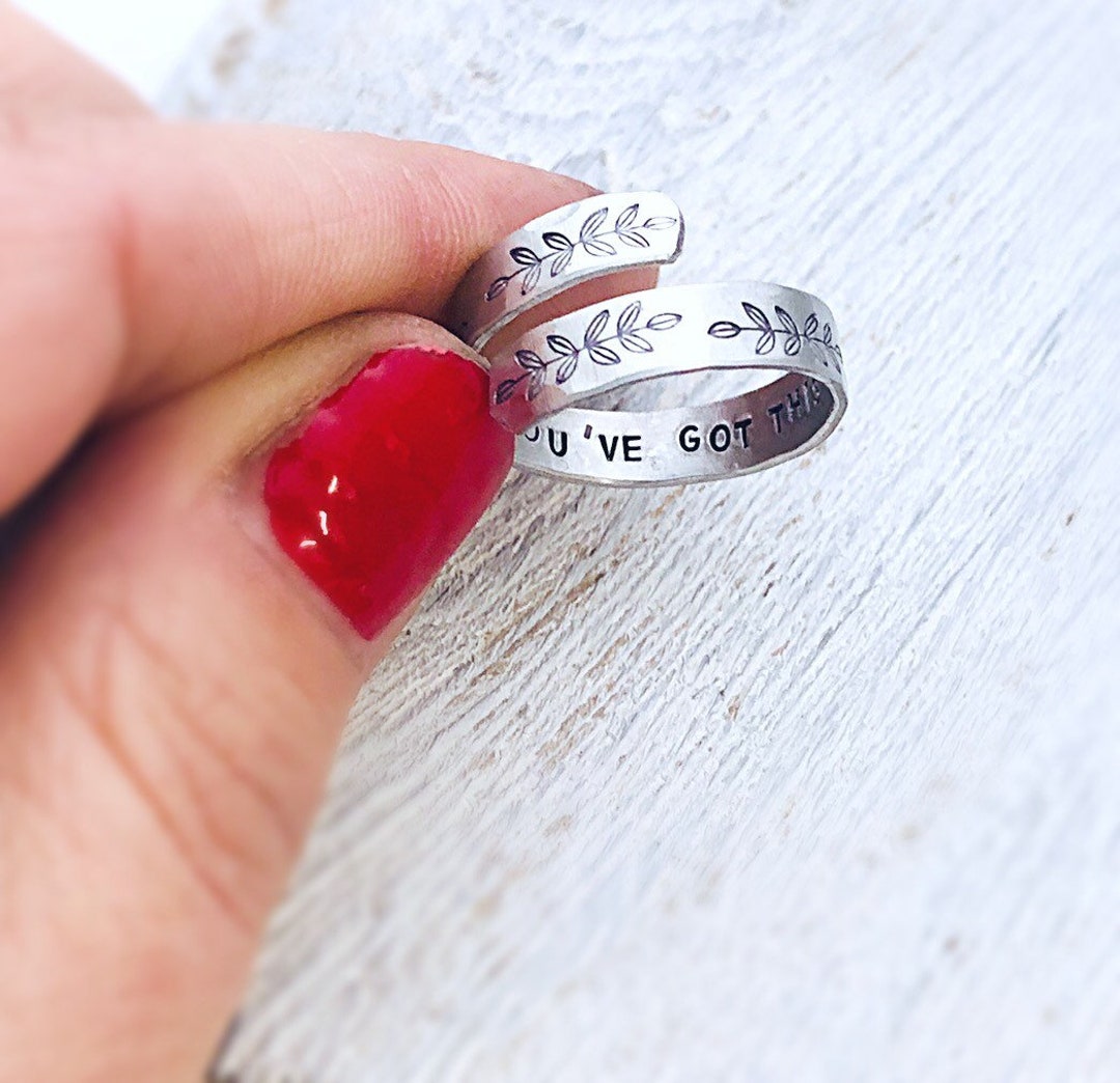 Adjustable Ring - Hidden Message Ring - You've Got This - Encouragement ...
