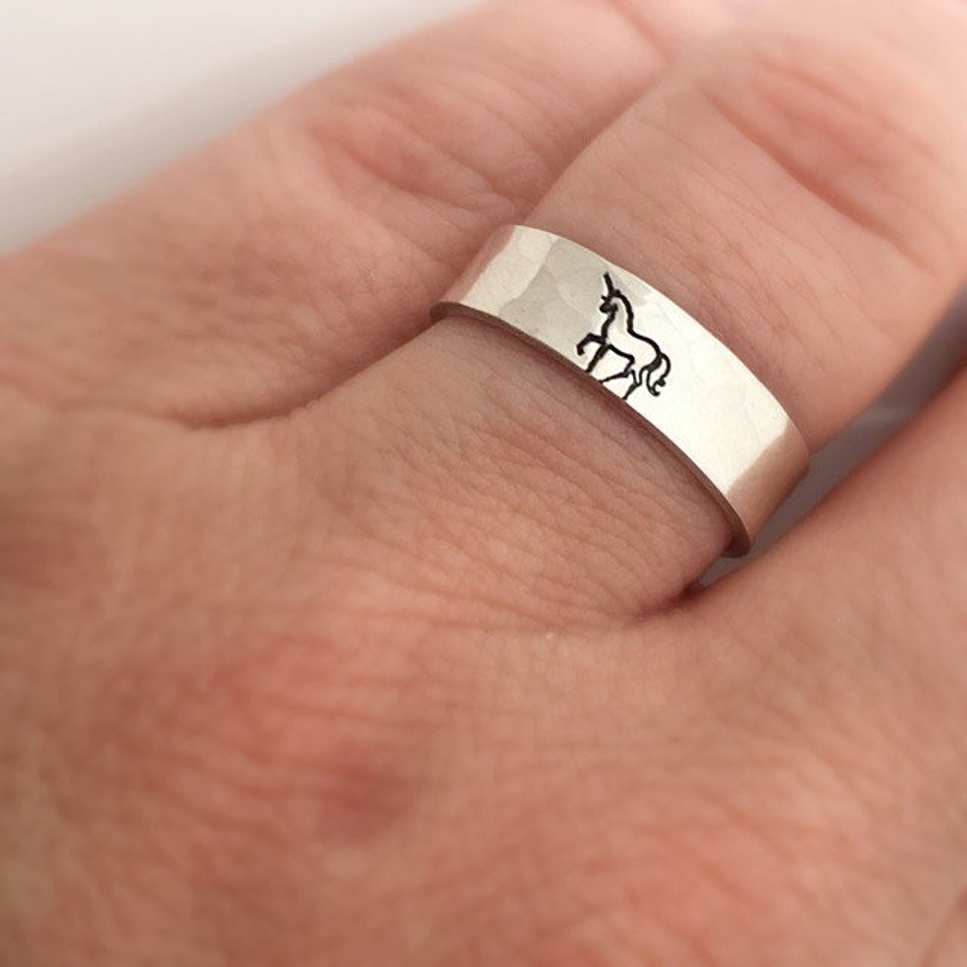 Unicorn Ring - Sterling Band - Stacking Rings - Unicorn Jewelry ...