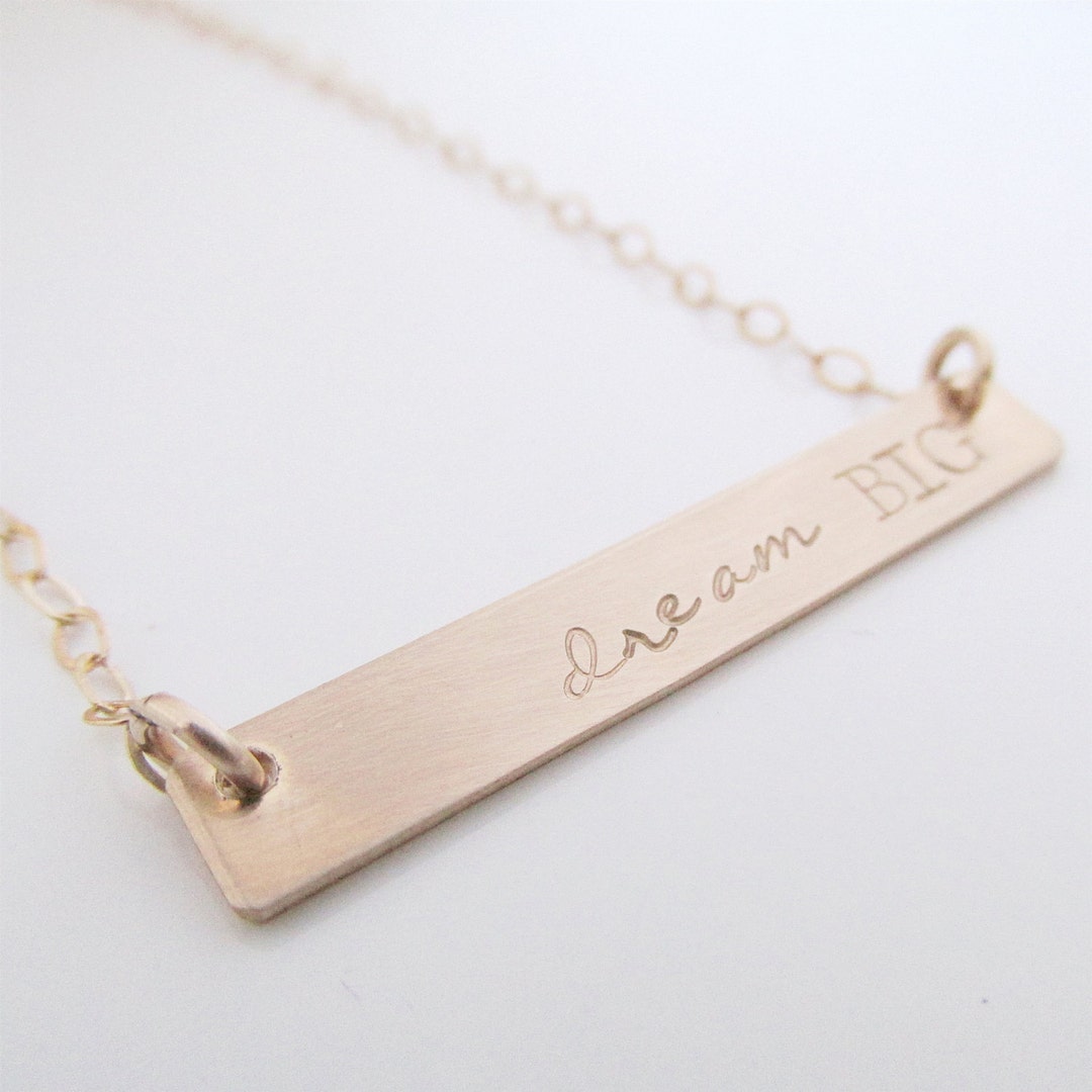 Inspirational Jewelry - Long Gold Bar Necklace - Graduation Gift ...