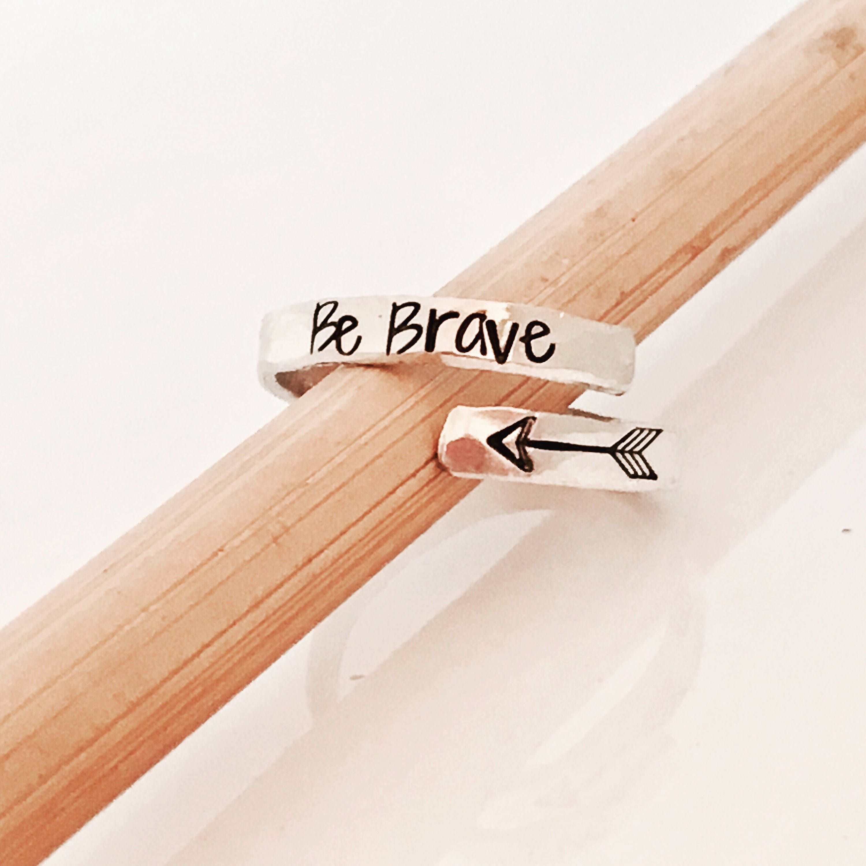 Silver Arrow Ring Wrap Ring Arrow Jewelry Be Brave Ring | Etsy