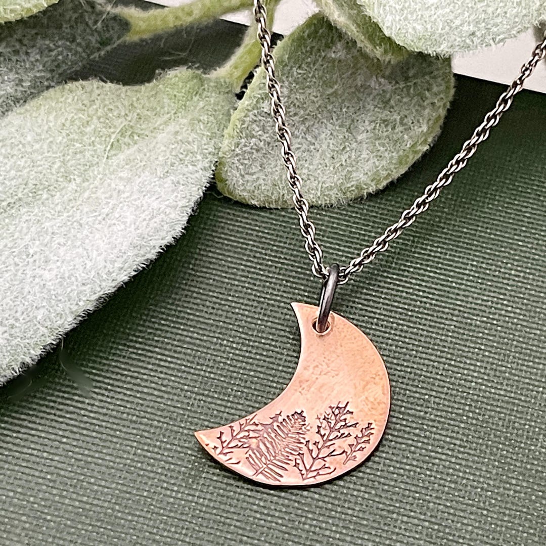 Copper Moon Necklace, Forest Necklace, Nature Inspired Forest Jewelry ...