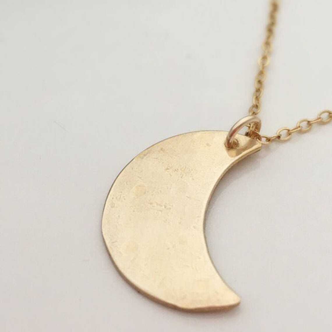 Gold Moon Necklace Brass and Gold Filled Simple Gold - Etsy