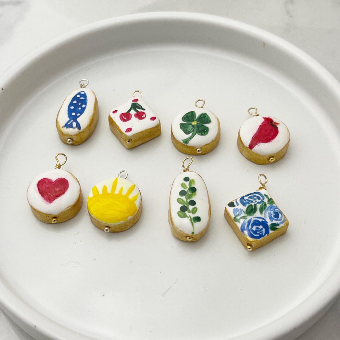 Handmade and Handpainted Clay Charm, Colorful Charms, Add a Charm for ...