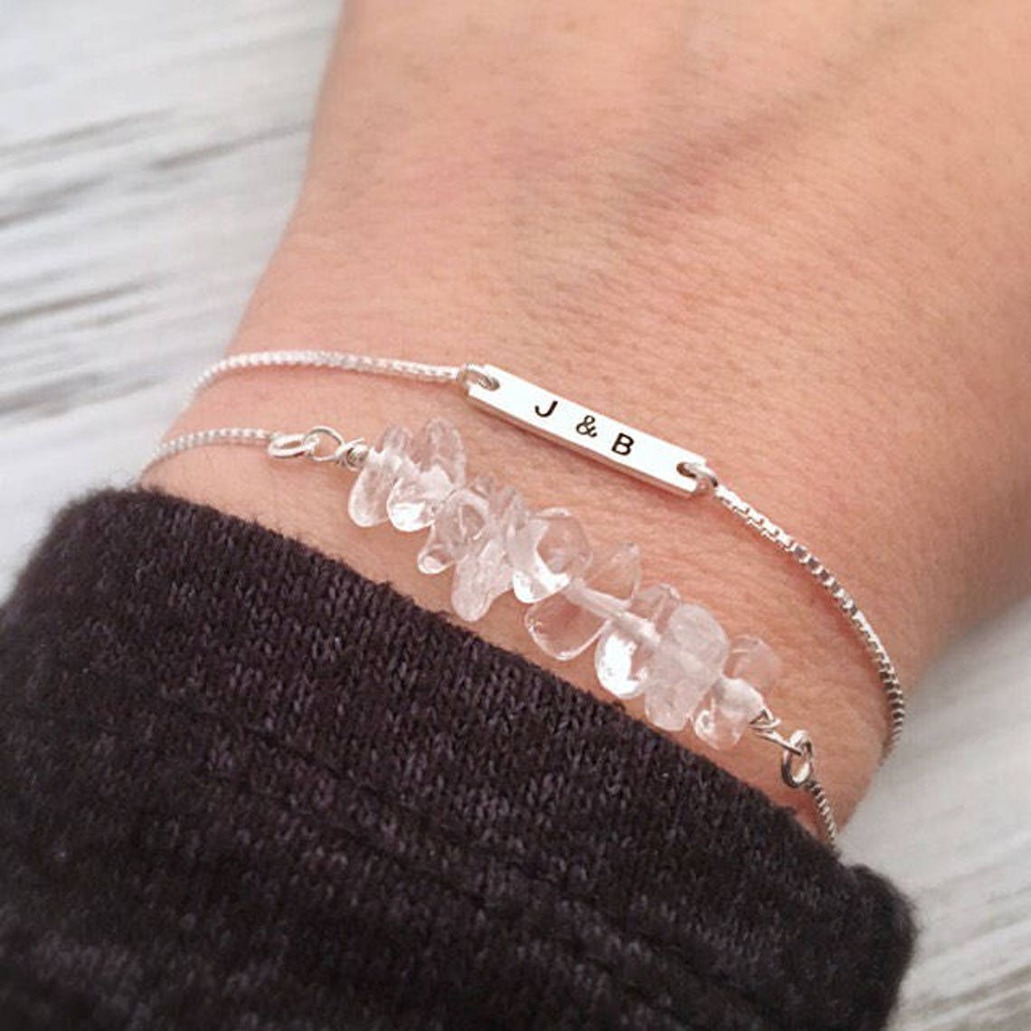 Minimalist Personalized Bracelet, Initial Jewelry Gift for Her - Etsy